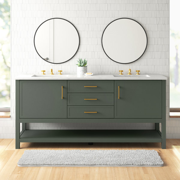 Wade Logan® Antoan 72 Free Standing Double Bathroom Vanity With
